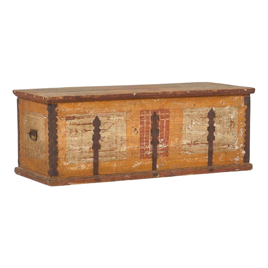 Antique Wood Trunk, 1890s | Chairish