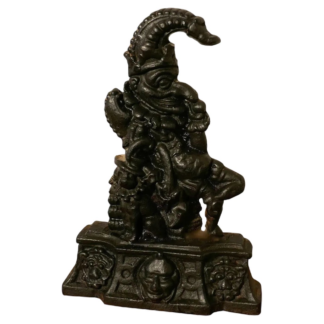 Antique Mr Punch Door Stop in Cast Iron, 1890 | Chairish