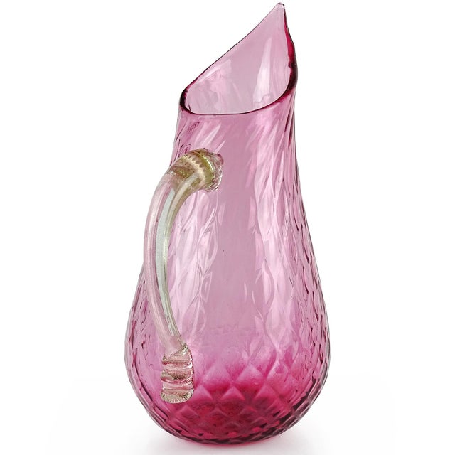 Murano Vintage Amethyst Pink Gold Flecks Handle Italian Art Glass ...