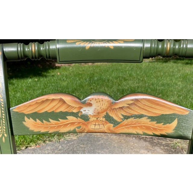 Late 20th Century Hitchcock Green Half Spindle Back Inn Chair With ...