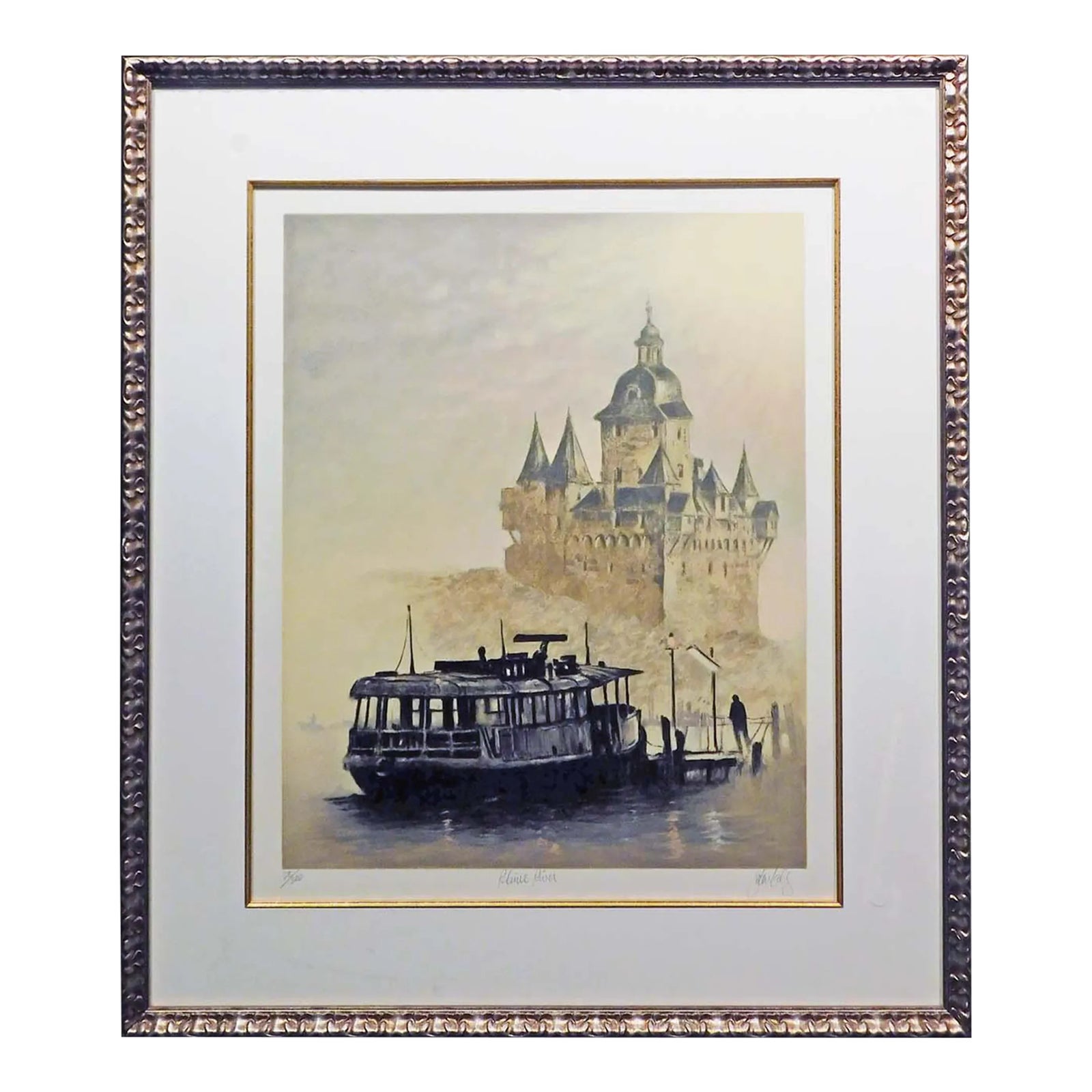 1980s John Kelly "Rhine River" Fine Art Lithograph/Serigraph Framed ...