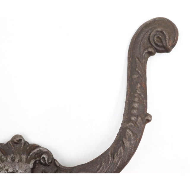 Antique Art Nouveau Figural Cast Iron Hall Tree Hook | Chairish