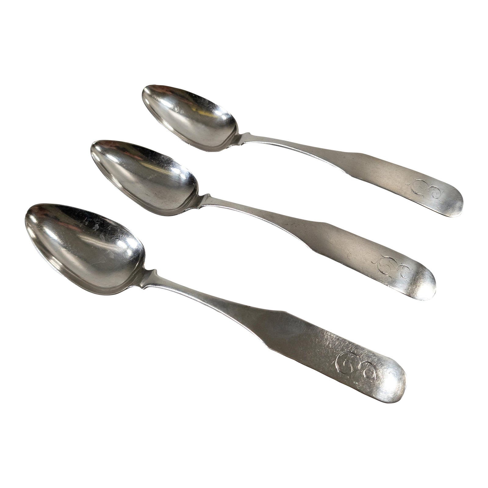 Early 19th Century Set of 3 Baltimore Coin Silver Table Spoons by John ...
