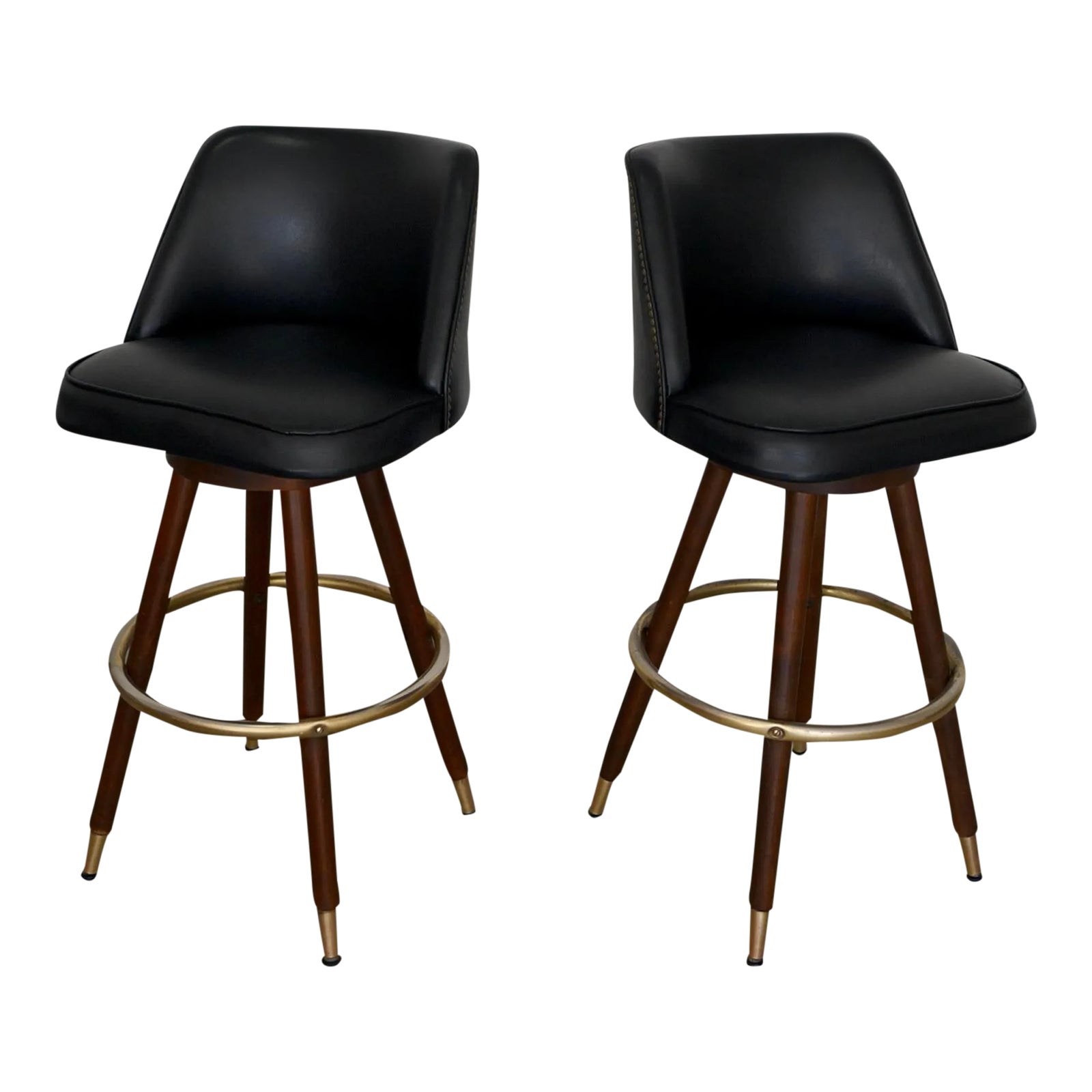 Mid-Century Modern Bar Stools - a Pair | Chairish