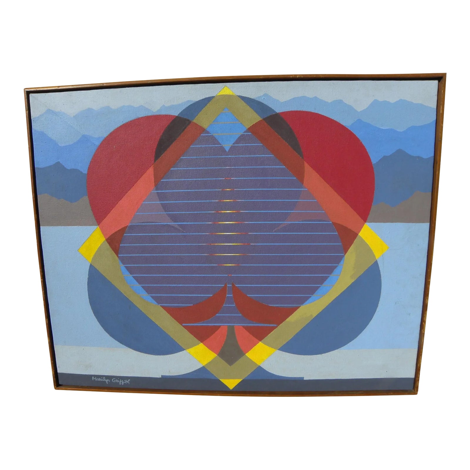 Abstract Hard Edge Colorful Modern Painting Signed Marilyn Griffith ...