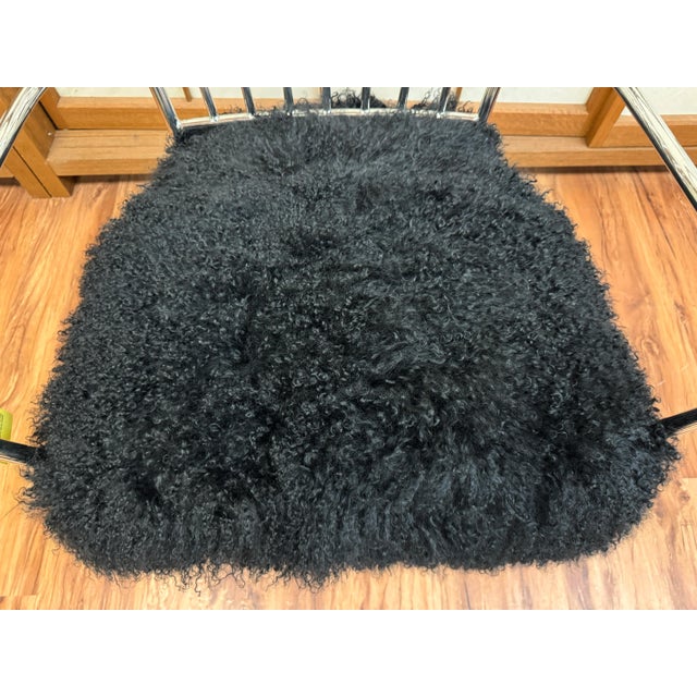 Restoration Hardware Khan Tibetan Black Wool Chair | Chairish