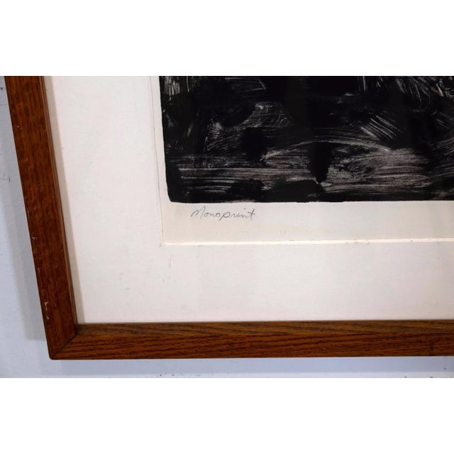 Post Modern Black and White Abstract Expressionist Monoprint Signed ...