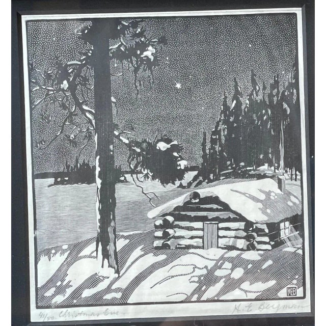 Early 20th Century H. Eric Bergman Engraving, Framed | Chairish