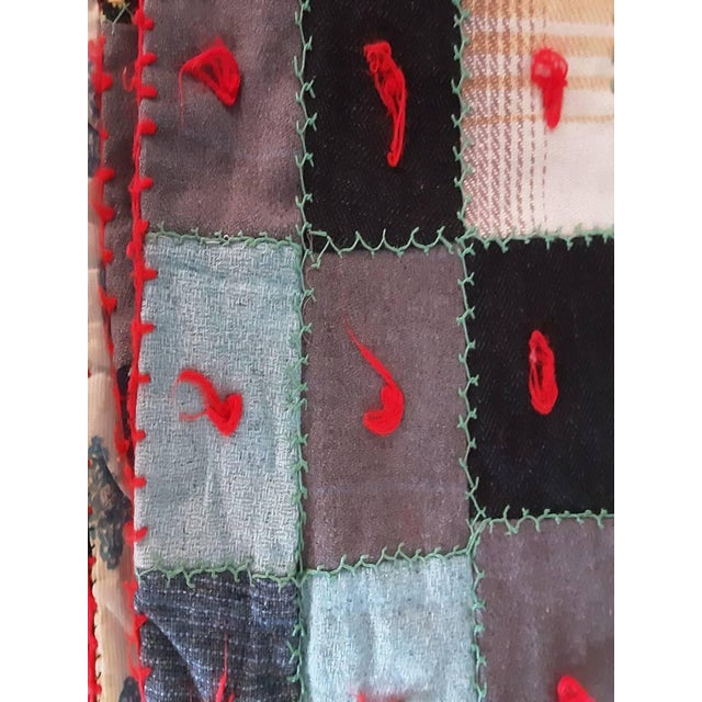 Vintage Wool Patchwork Quilt | Chairish