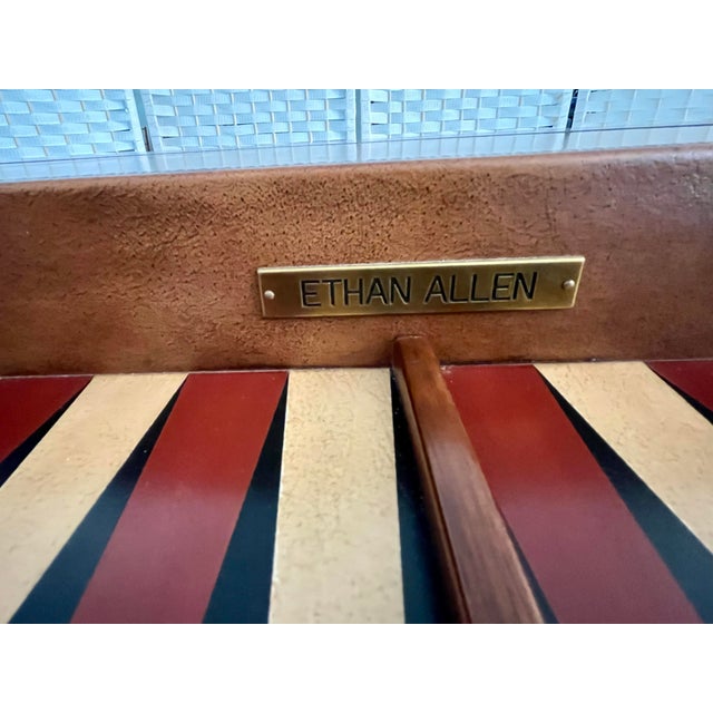 Vintage Chinoiserie Ethan Allen Faux Bamboo Game Table With ...