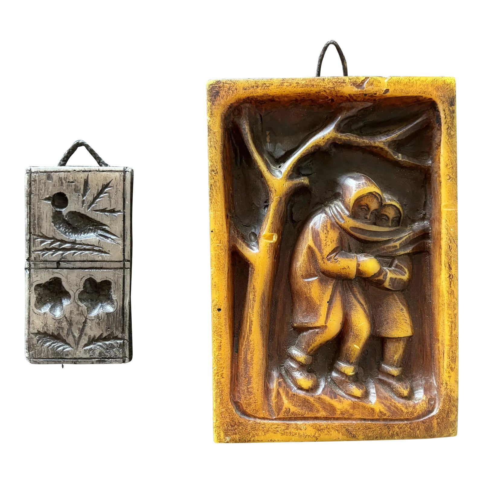 Vintage German Wax Wall Art - Set of 2 | Chairish