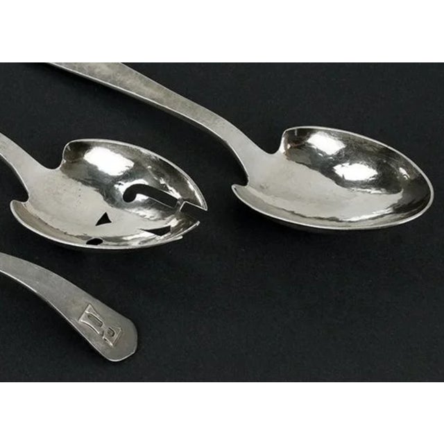 Arts and Crafts Sterling Silver Americana Salad Serving Set | Chairish