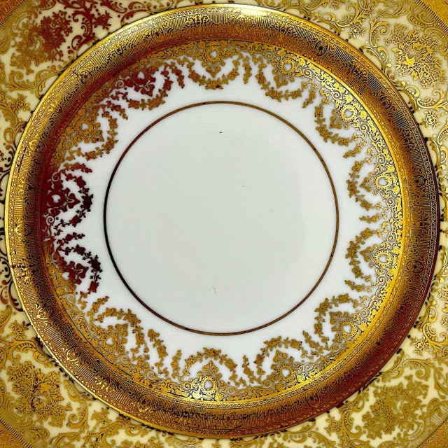 1920's Gold Encrusted "Edgerton" Service Plates by Heinrich & Co - Set ...