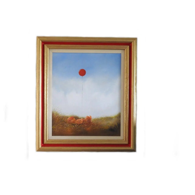Red Balloon Oil Painting by San Franciscan Artist John Boyd May | Chairish