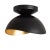 Luna Bella Flush Mount Ceiling Light - Matte Black & Gold-Leaf Shade ...