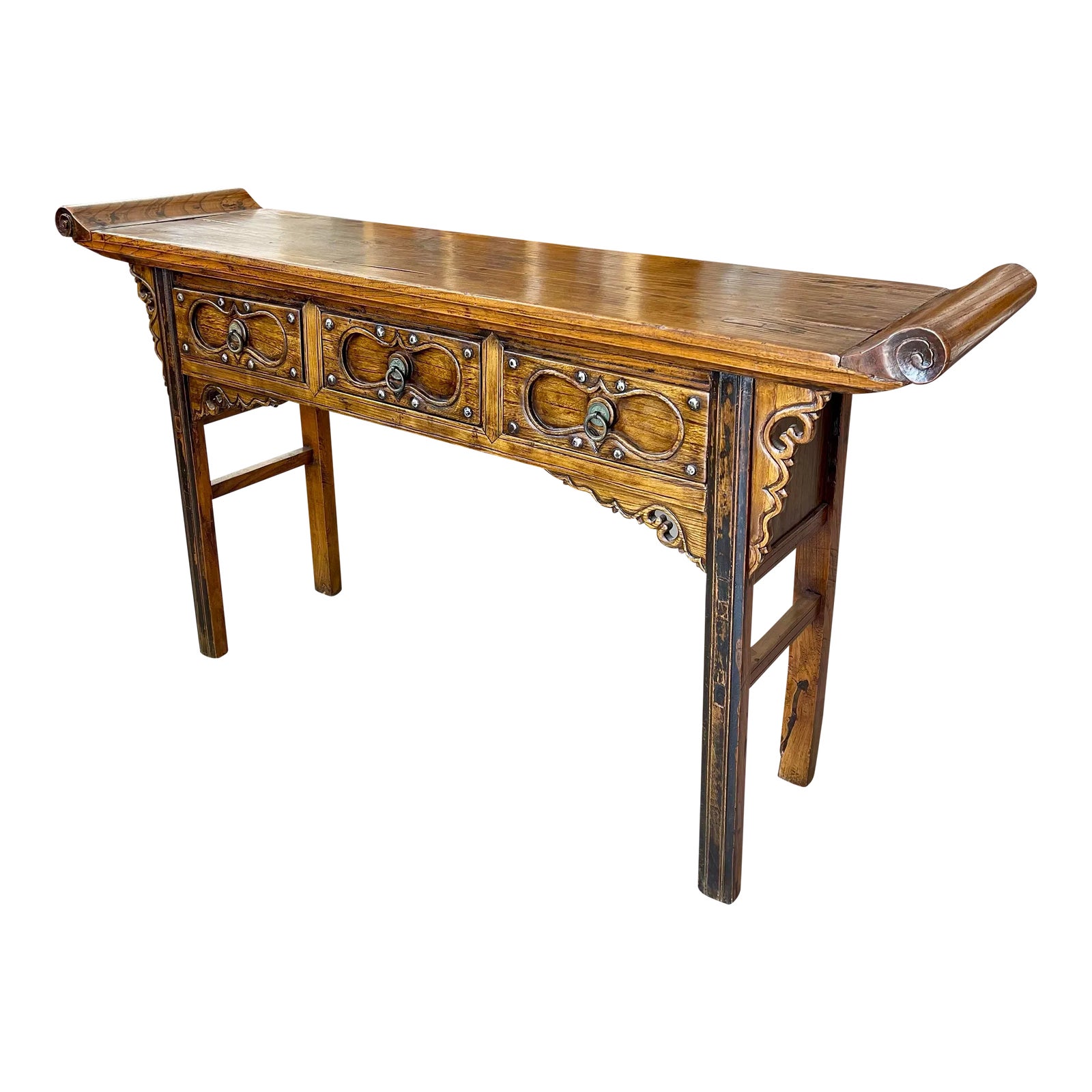 1900s Antique Chinese Hand Carved Altar Table/Console | Chairish