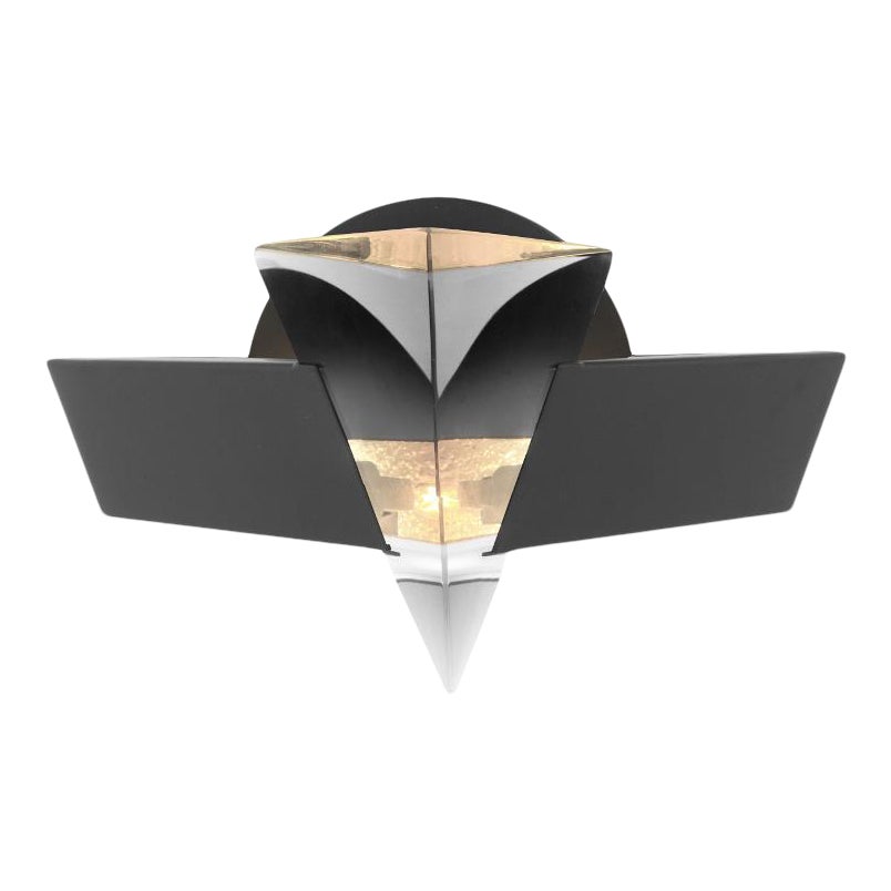 Prisma Sconce in Clear & Black | Chairish