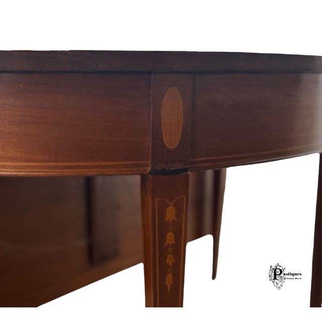 Vintage Traditional Federal Style Mahogany Inlay Drop Leaf Extension ...