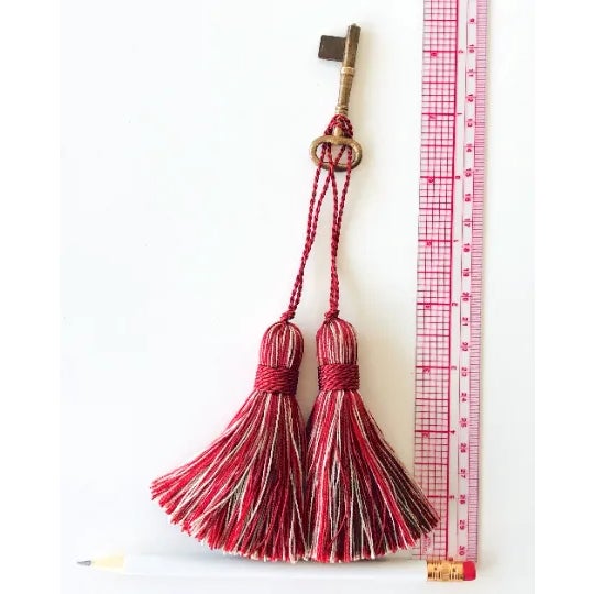 Petite Red Tassels - a Pair | Chairish