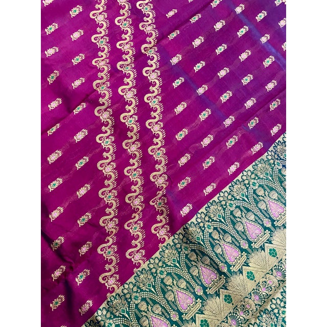 Vintage Blended Silk Sari Textile Fabric | Chairish