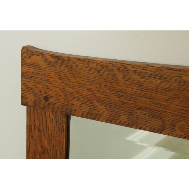 Mission Style Solid Oak Custom Crafted Wall Mirror | Chairish