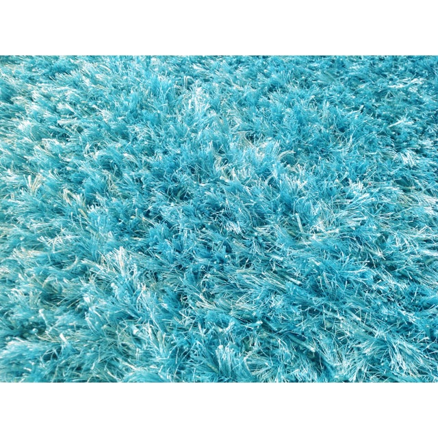 Turquoise Contemporary Shag Rug -- 8'8" x 11'9" | Chairish