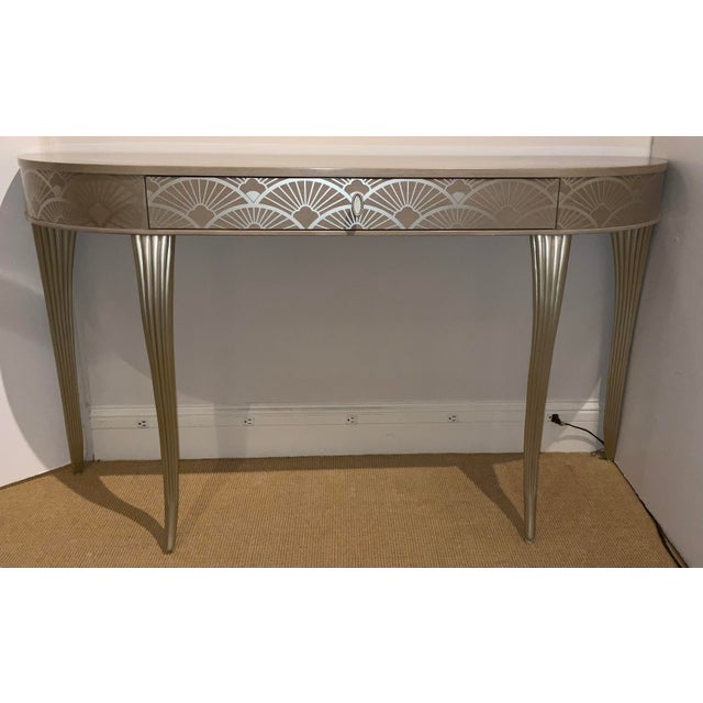 Caracole Modern Art Deco Style Gray Lillian Console Table | Chairish