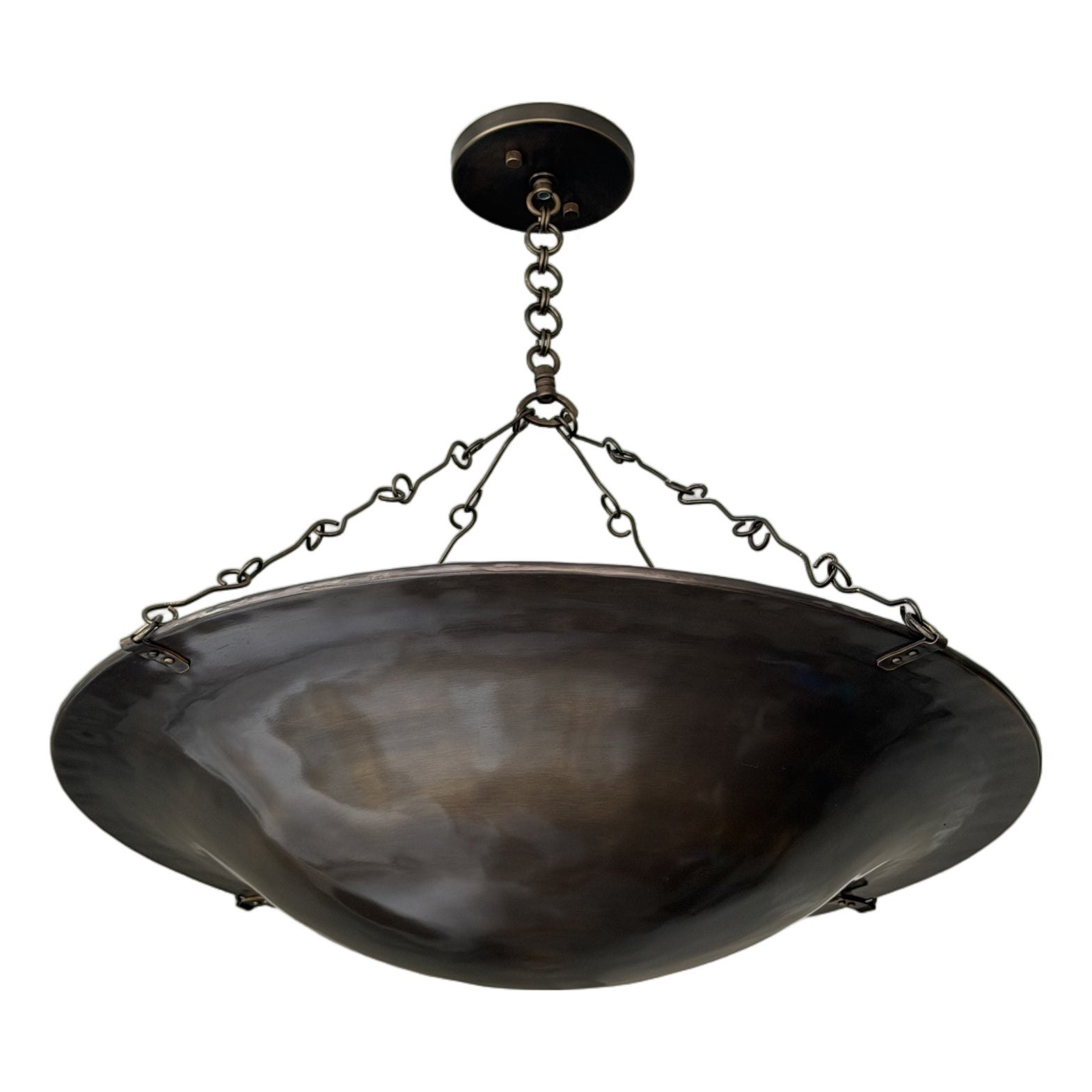 Art Deco Handmade Brass Bowl Chandelier, 4 Light Hanging Ceiling ...