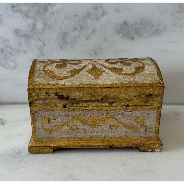 Vintage Italian Florentine Domed Wood Box | Chairish