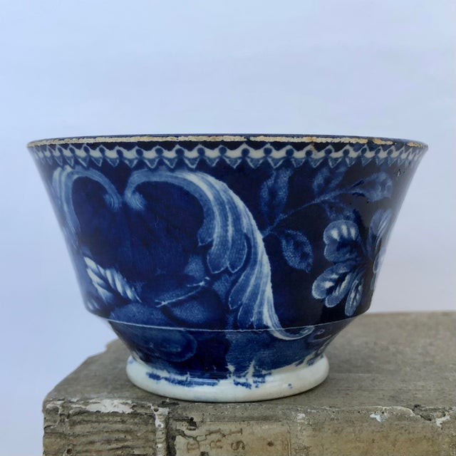 Antique Staffordshire Flow Blue Tea Cup Bowl | Chairish