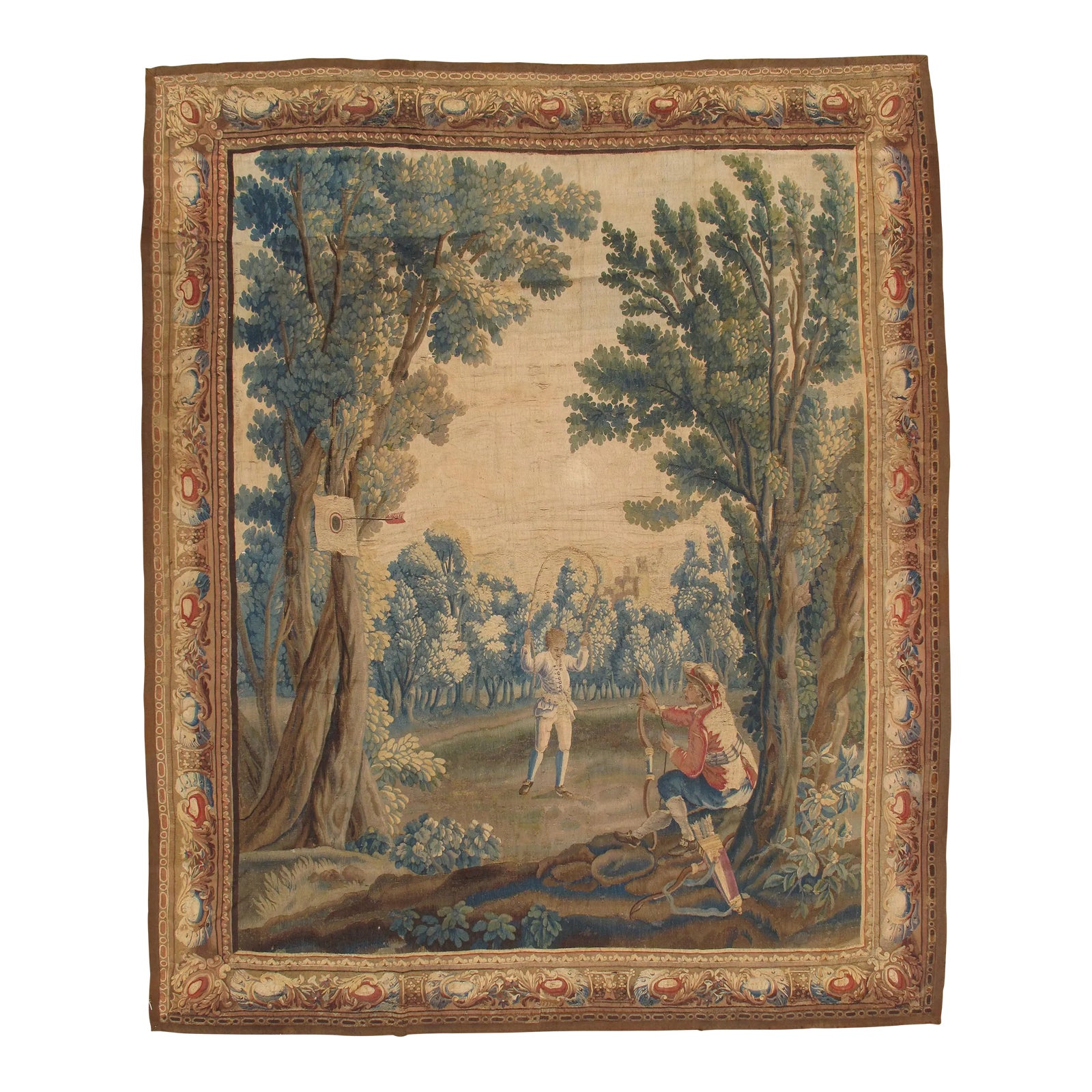 Early 18th Century Brussel Tenier Silk & Wool Tapestry | Chairish