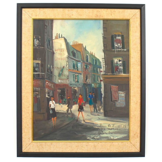 Mid-Century Modern Street Scene Painting | Chairish