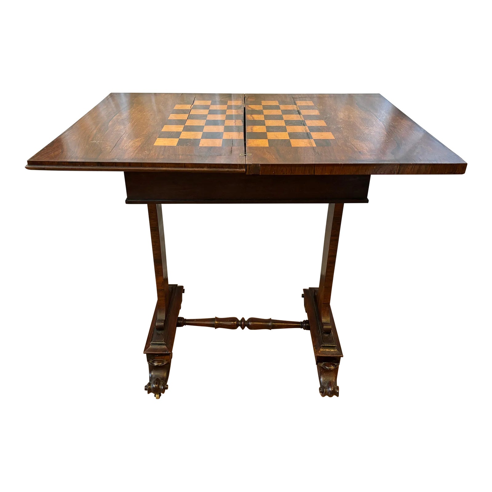 19th Century English Regency Game Table / Console Form | Chairish