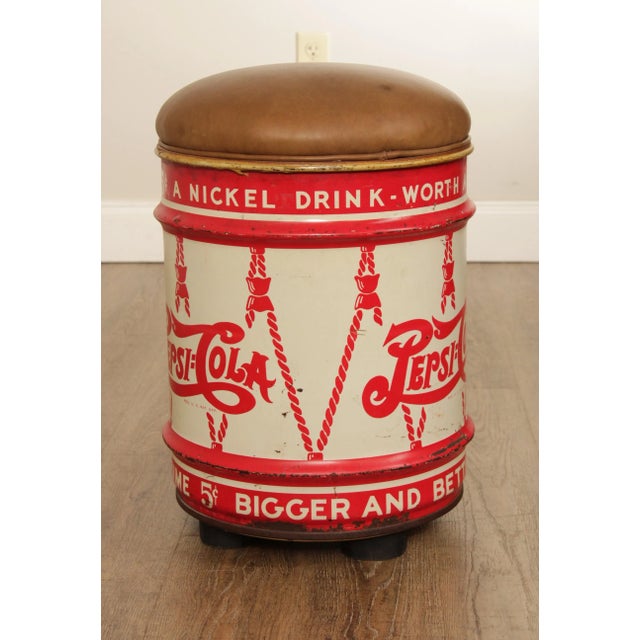 Vintage Pepsi Cola 10-Gallon Barrel Stool | Chairish