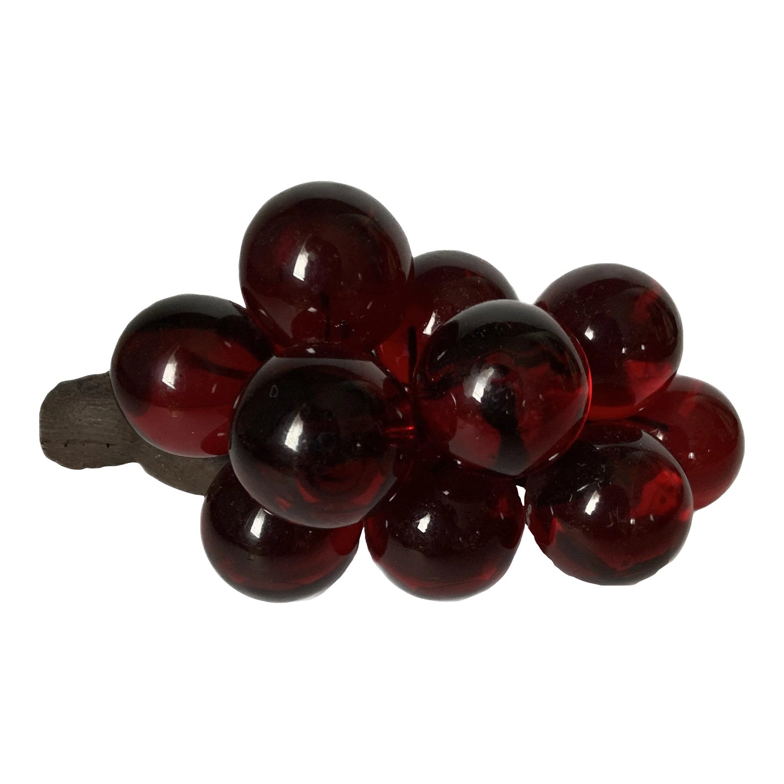 Vintage Mid-Century Lucite Red Grapes Bunch Grape Cluster | Chairish