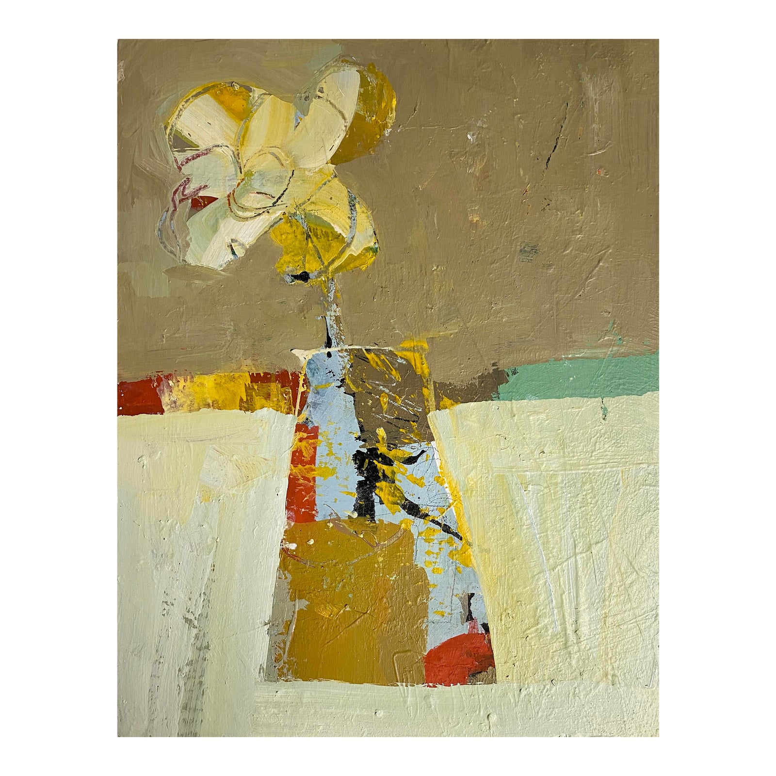 "Flower Sister Vase" Original Abstract Floral Acrylic Painting by Donna ...