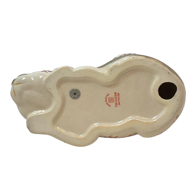 Imari Style Vintage Japanese Sleeping Cat | Chairish