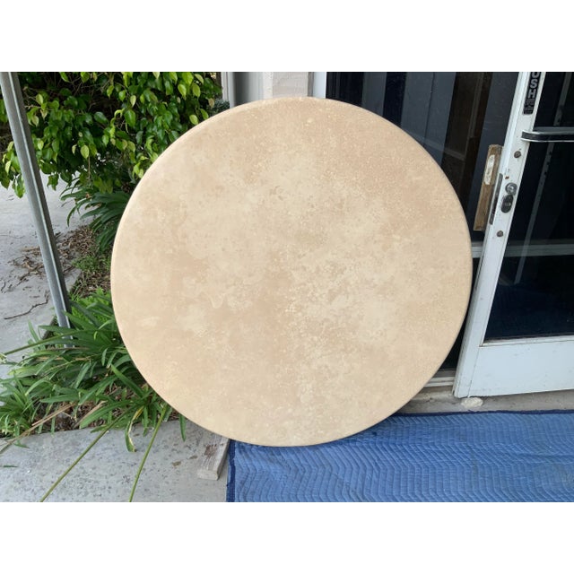 Modern Round Travertine Top | Chairish