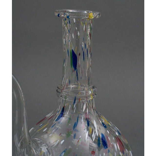18th Century Blown Glass Carafe with Color Inclusions | Chairish