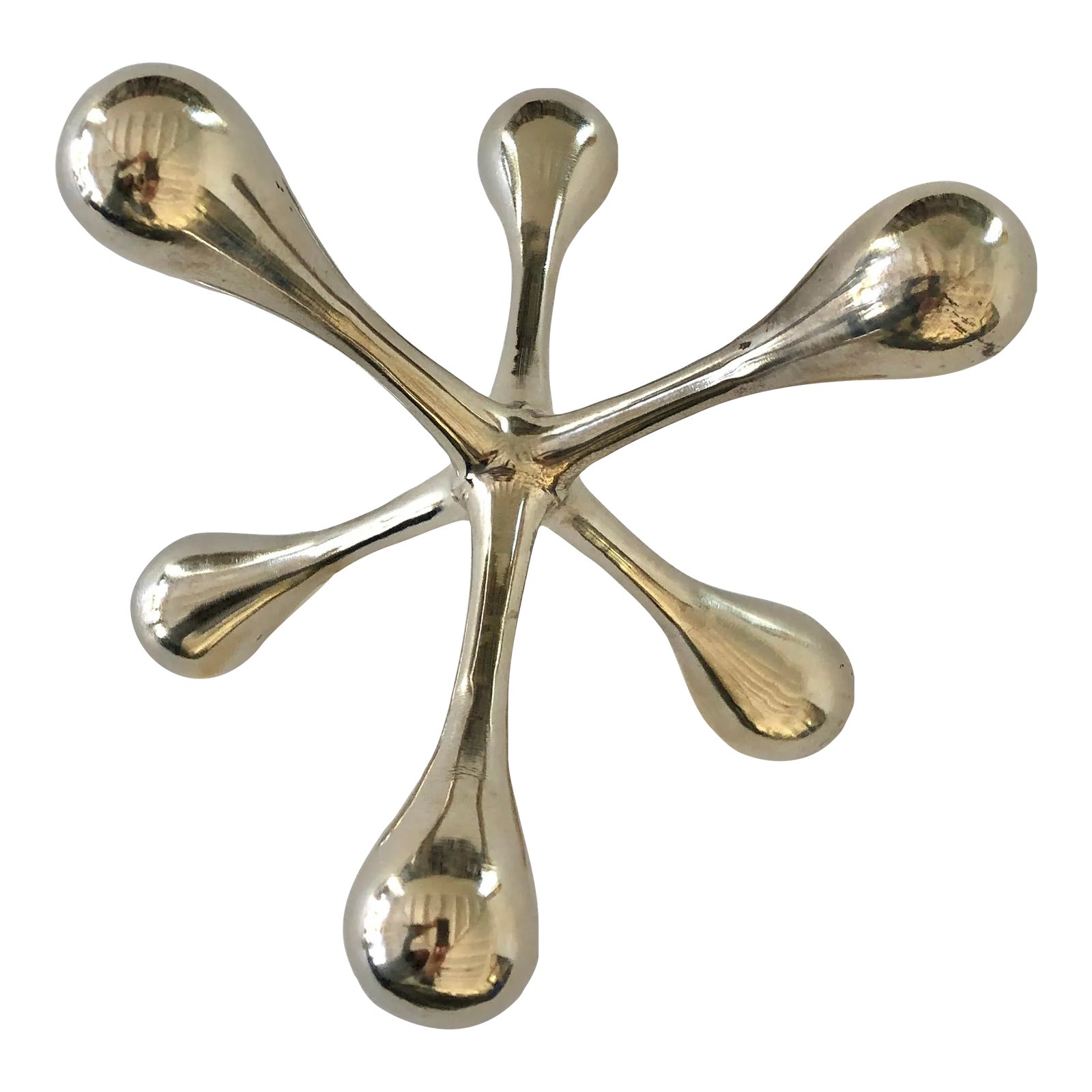 Large Silver Aluminum Decorative Jack | Chairish