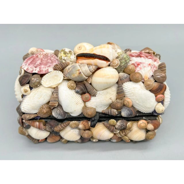 Vintage Nautical Seashell Encrusted Shell Box | Chairish