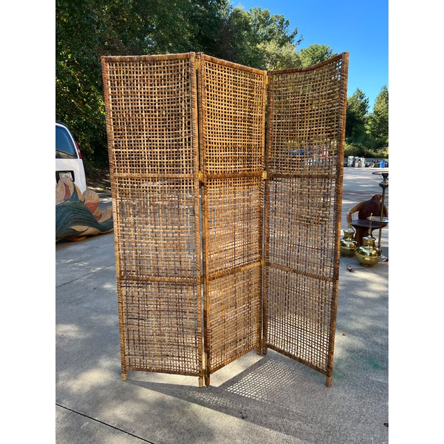 1970s Woven Wicker Screen | Chairish