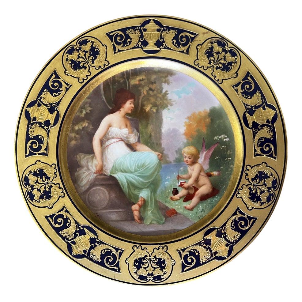 Porcelain Plate by Ernst Wahliss and by R. Pohl for Turn, Vienna ...