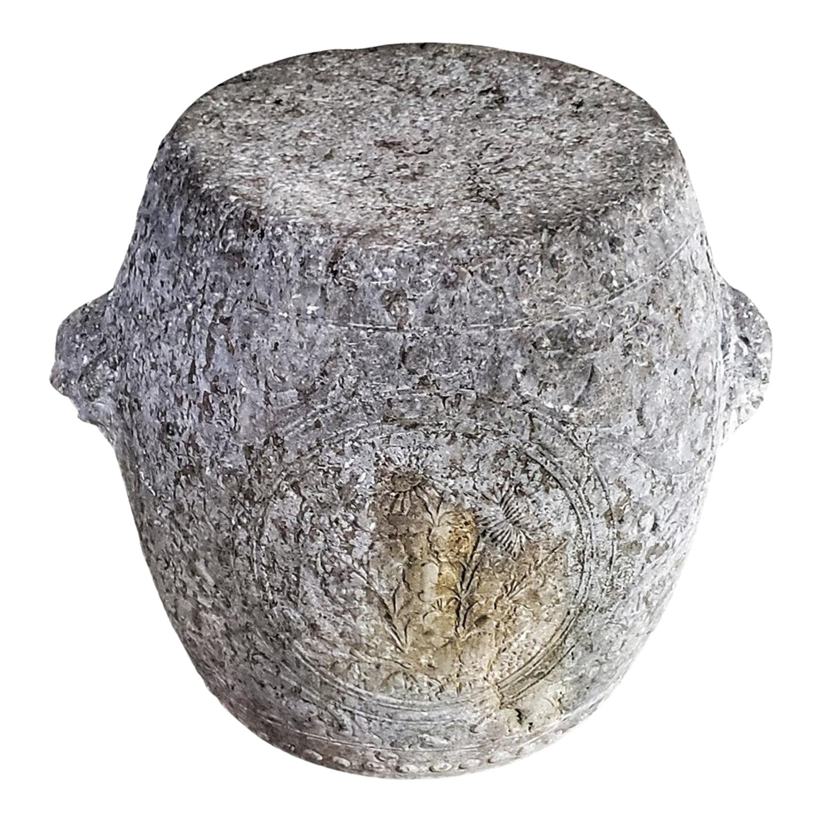 17th Century Ming Dynasty Carved Stone Barrel #01 | Chairish