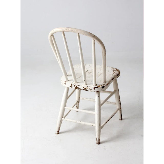 Antique White Spindle Back Chair | Chairish