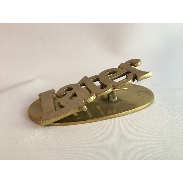 1960s Brass Letter Clips / Letter Holders, "At Once" and "Later"- Set ...