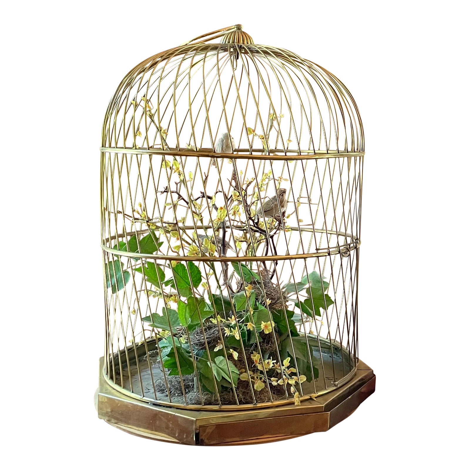 Late 19th Century Antique British Victorian Brass Bird Cage With ...