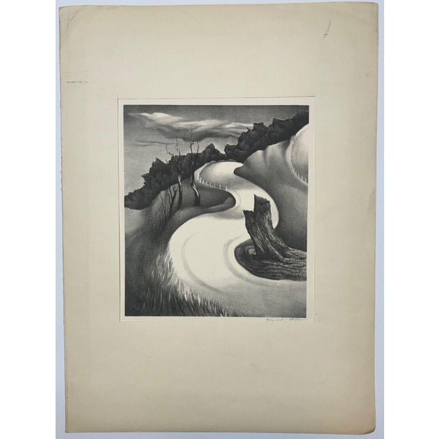 Original 1940 Bernard J Steffen 's Curve' Regionalist Landscape Wpa ...
