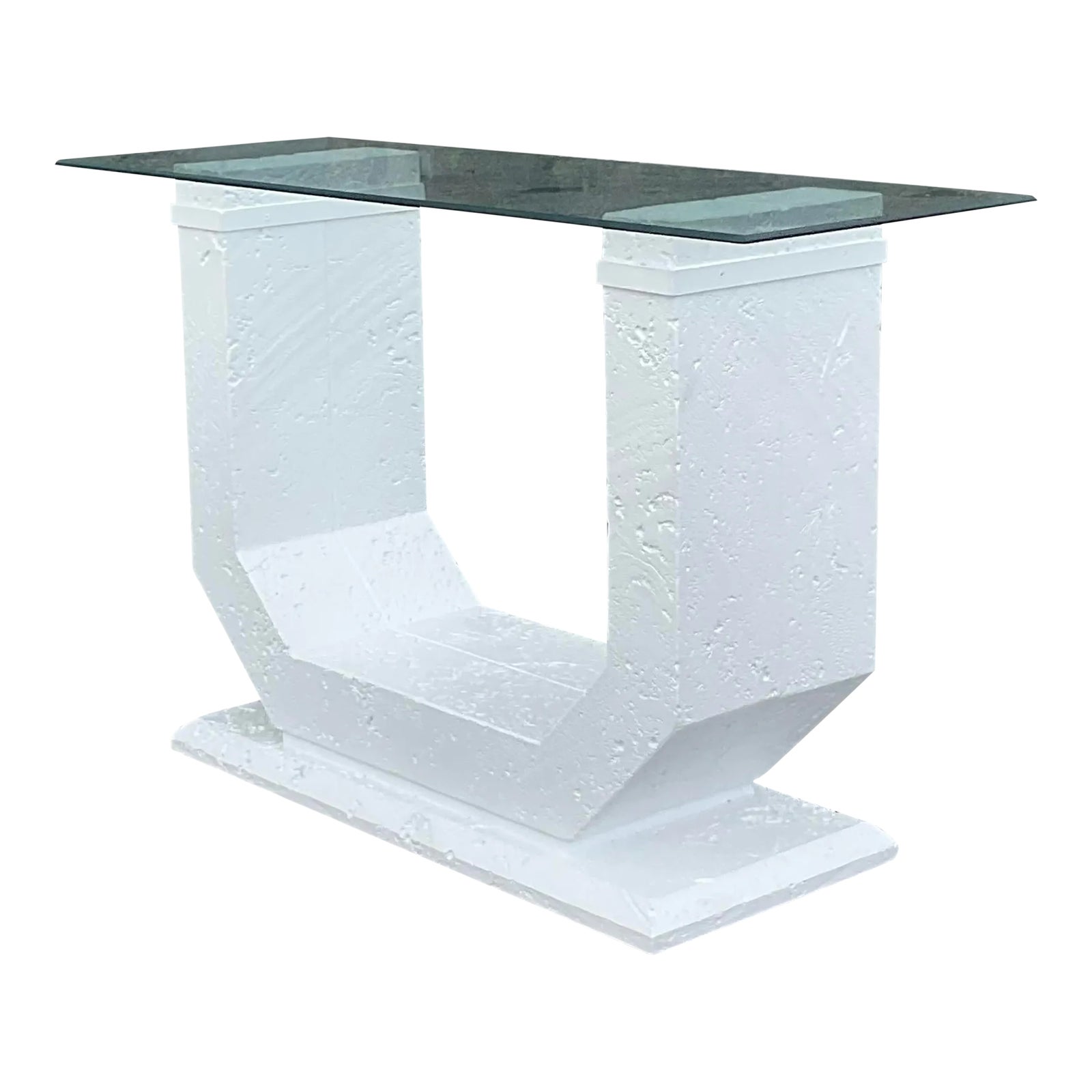 Vintage Coastal Plaster Console Table | Chairish