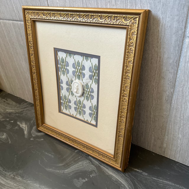 Original Intaglio Plaster Art in Vintage Frame | Chairish